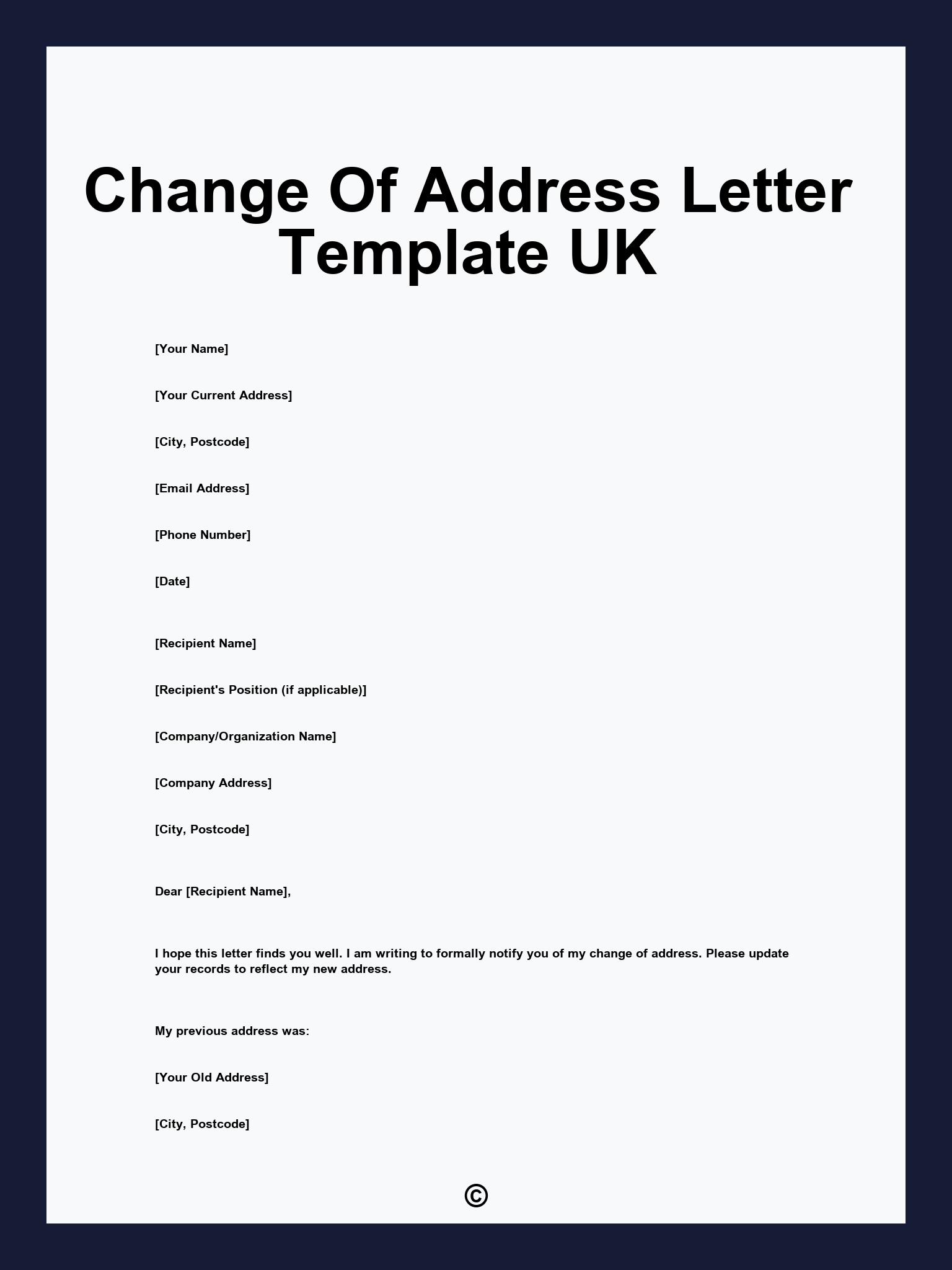 Change Of Office Address Letter Format